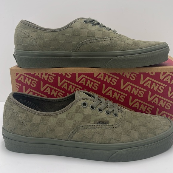 Vans | Shoes | Vans Mens Authentic Mono Checkerboard Olivevn00crqolv ...